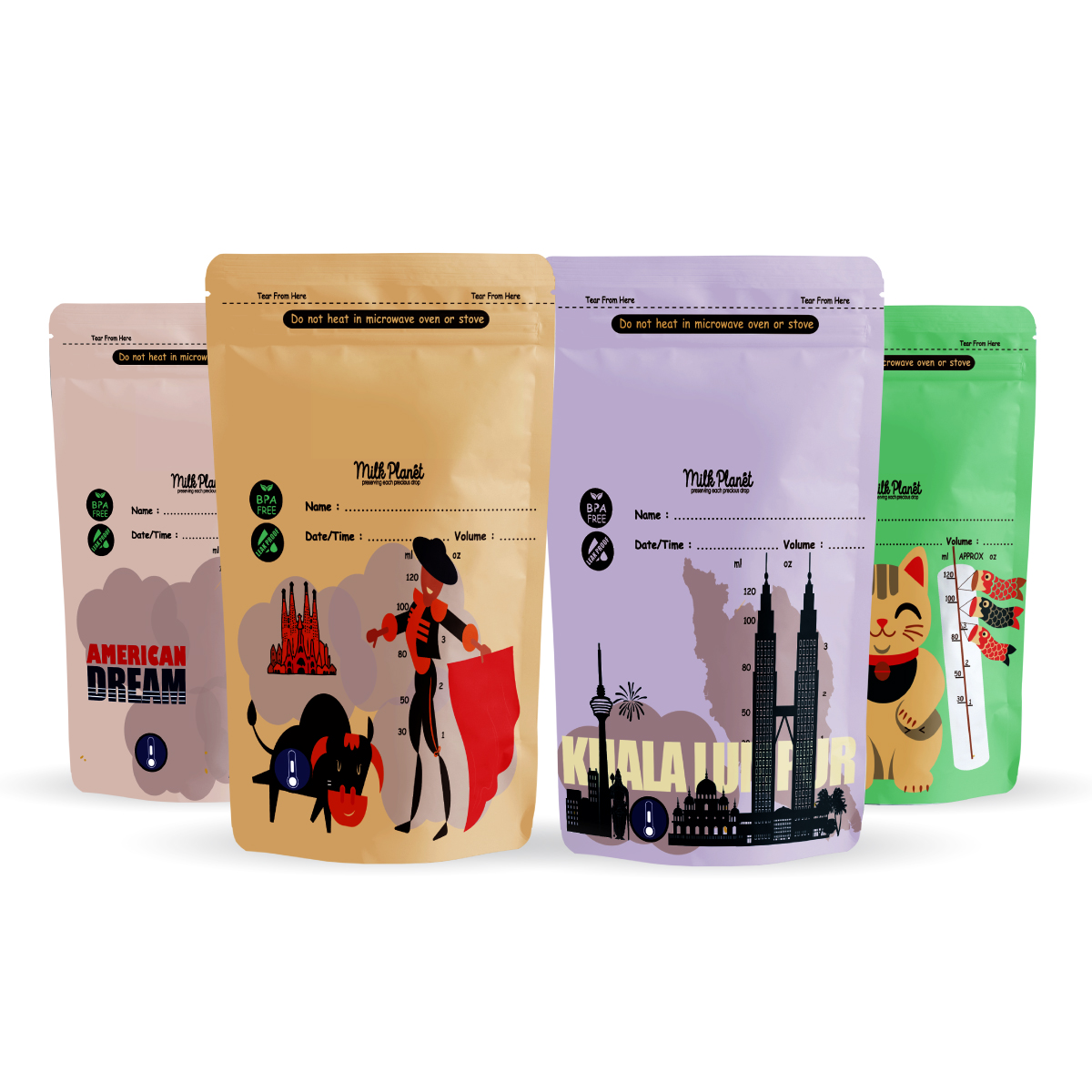 Milk Planet Flavours of The World 2.0 Breastmilk Storage Bag (4.5oz/120ml)